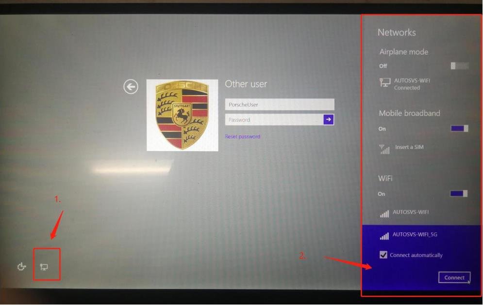 How to connect WIFI in the switch user interface window of Porsche PIWIS3